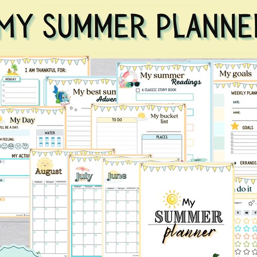 Printable Summer Activity Planner Summer Calendar Summer - Etsy