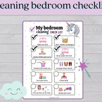 Kids Clean Room Checklist Bedroom Cleaning Checklist for Big Kids - Etsy