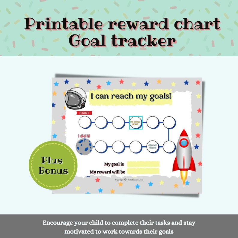 Space Goal Chart, Kids Printable Rewards Chart, Astronaut Chore Tracker ...