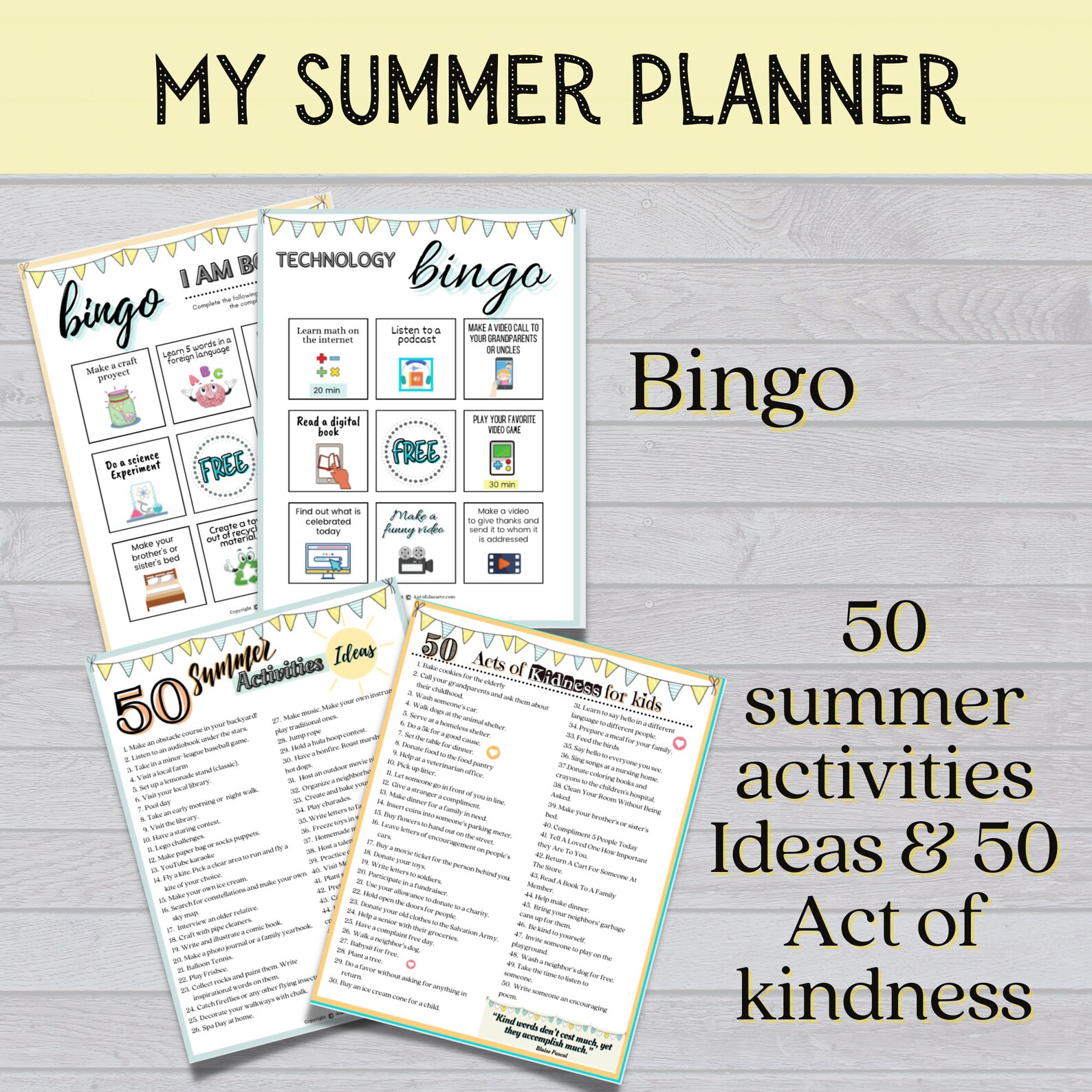 Printable Summer Activity Planner Summer Calendar Summer | Etsy