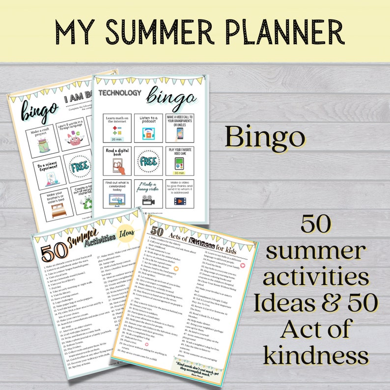 Printable Summer Activity Planner Summer Calendar Summer | Etsy