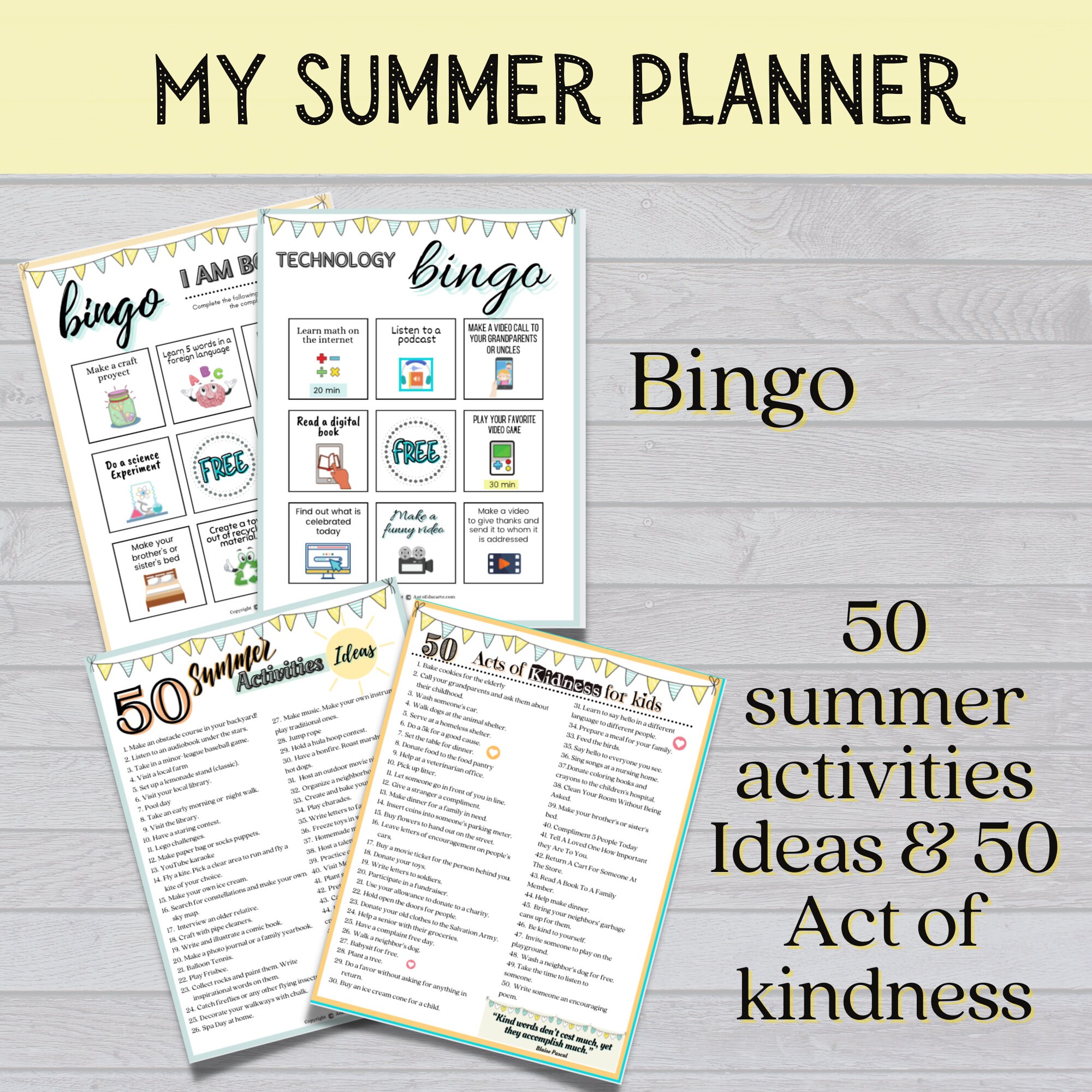 Printable Summer Activity Planner Summer Calendar Summer | Etsy