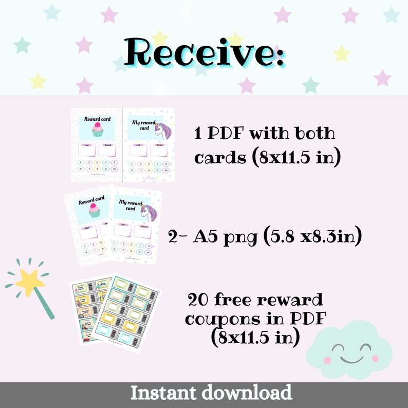 Kids Reward Card, Reward Chart for Kids, Responsibility Chart ...