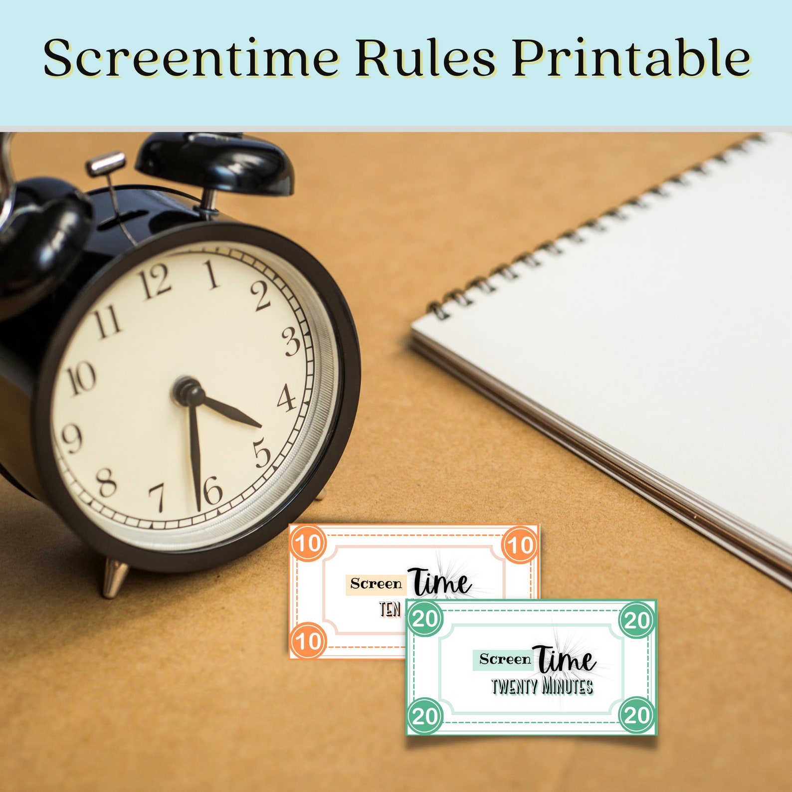 Screentime Rules Printable for Kids, Screentime Reward Chart ...