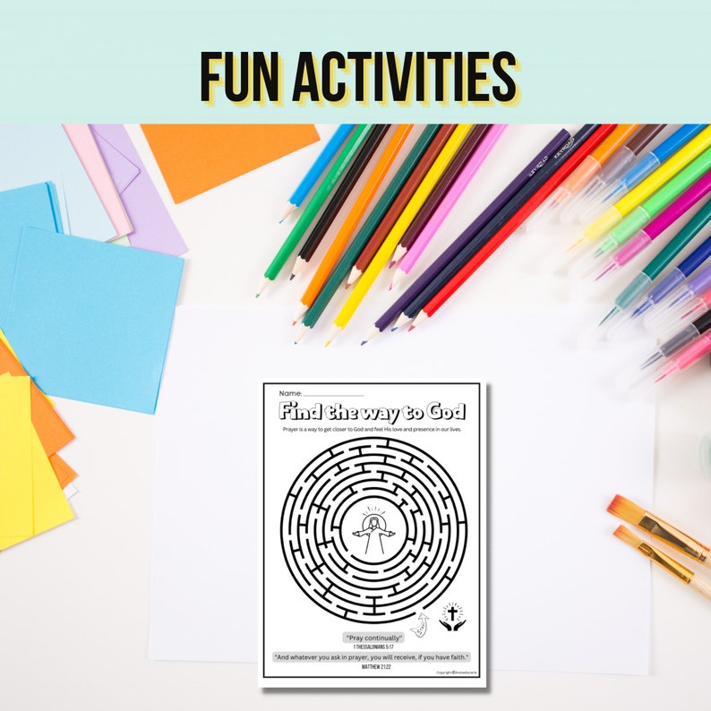 Bible Printables Activities for Kids, Fun Sunday School Activities for ...