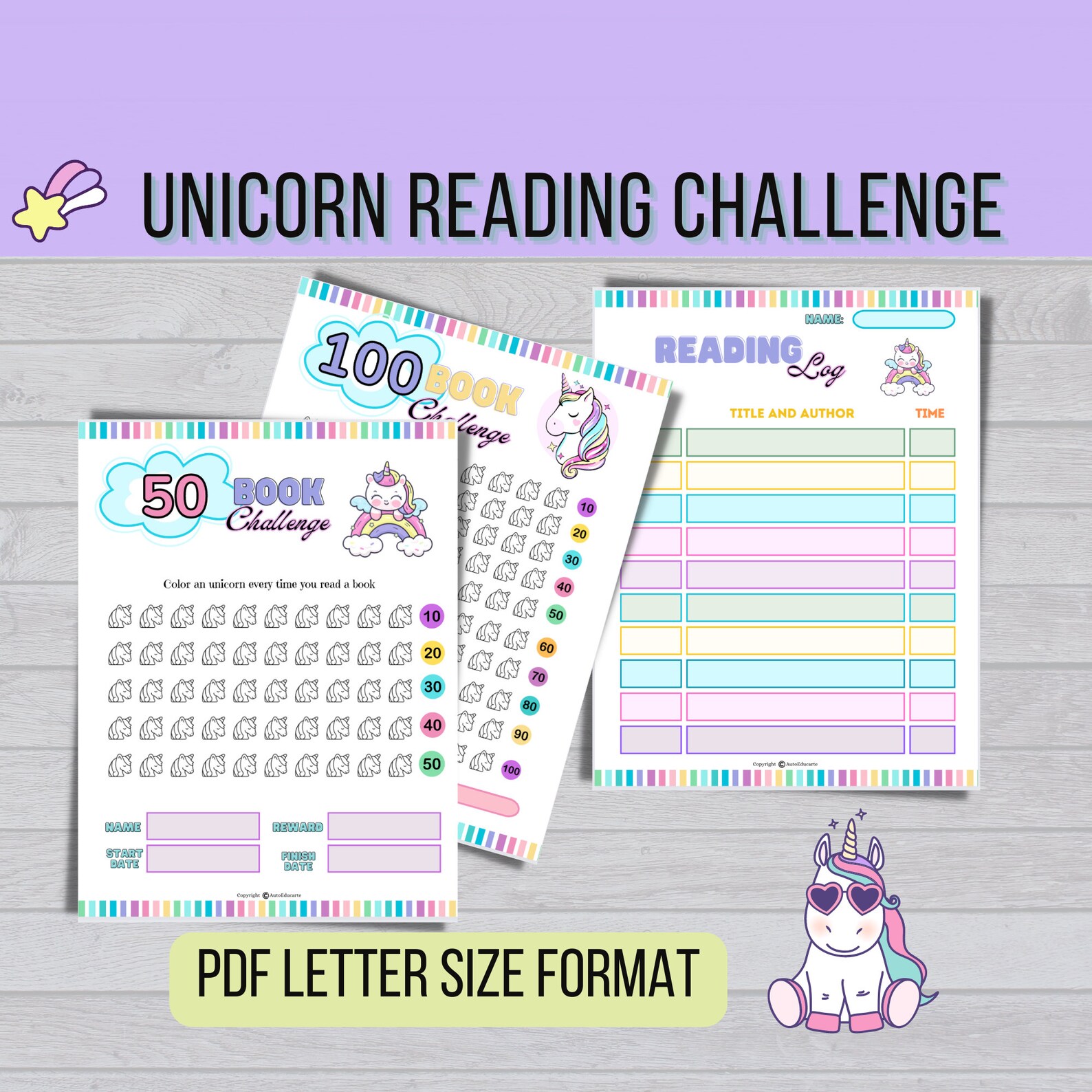Unicorn Reading Log, Kids Reading Log, Summer Reading Tracker, Book ...