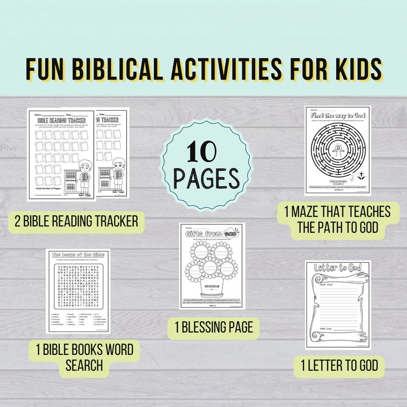 Bible Printables Activities for Kids Fun Sunday School - Etsy