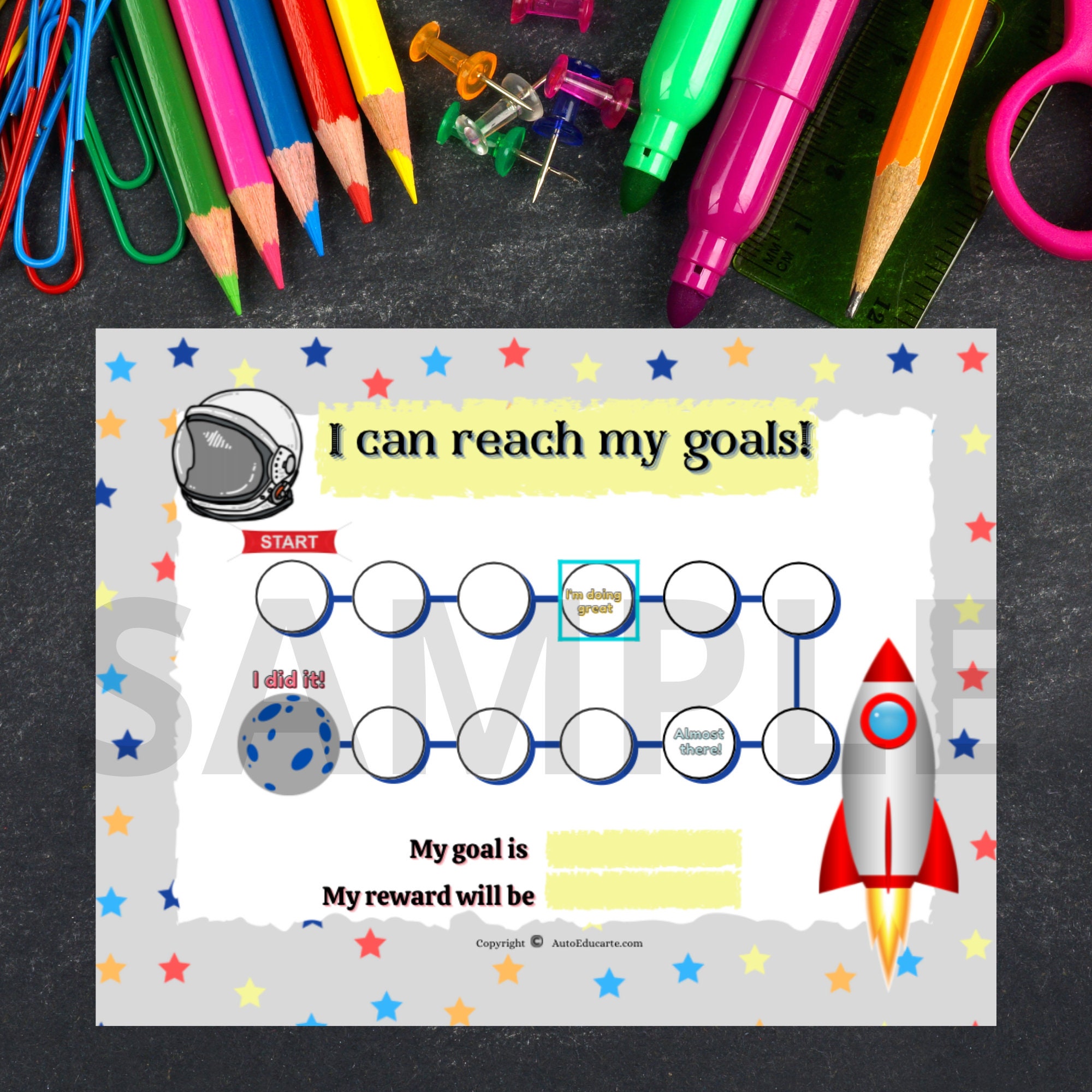 Space Goal Chart, Kids Printable Rewards Chart, Astronaut Chore Tracker ...