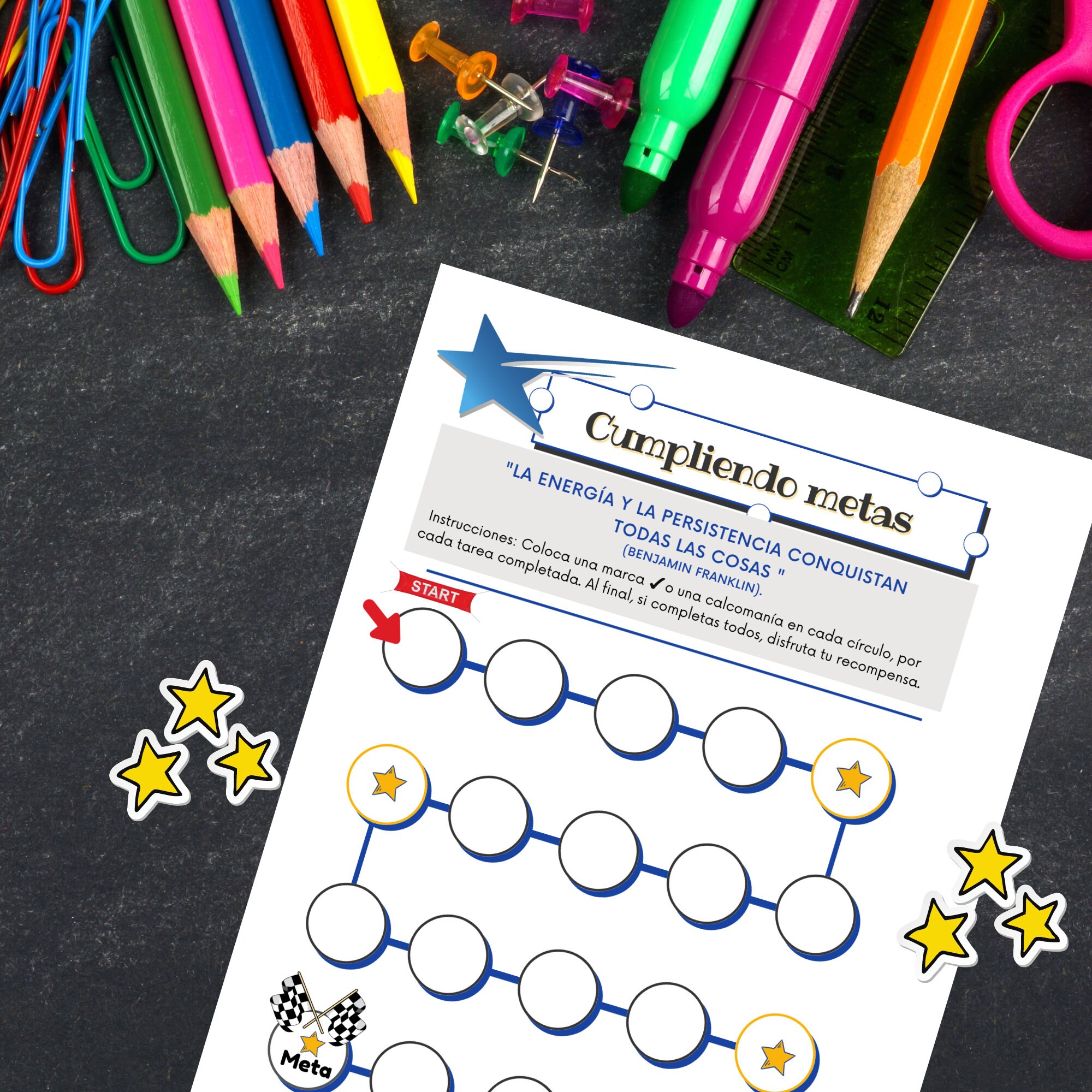 Spanish Goal Chart, Kids Printable Rewards Chart, Setting Goals ...
