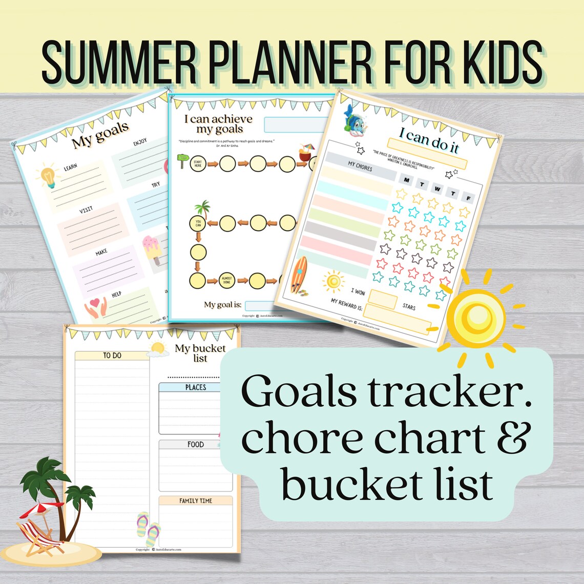 Printable Summer Activity Planner | Summer Calendar | Summer Activities ...