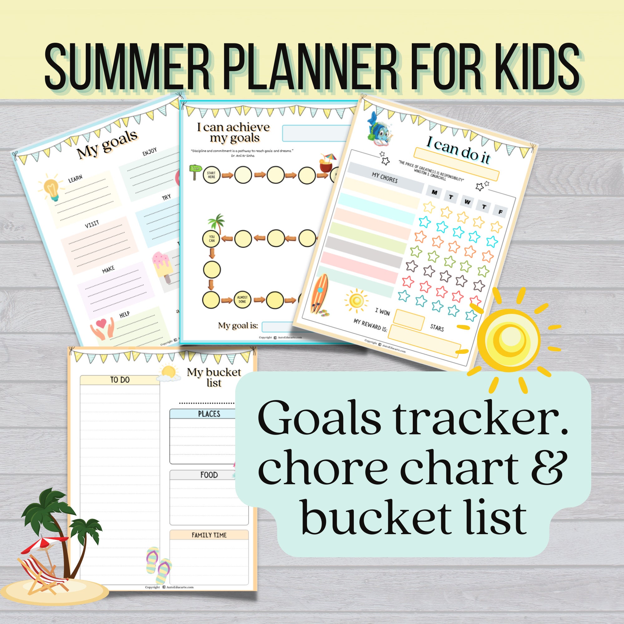 Printable Summer Activity Planner | Summer Calendar | Summer Activities ...