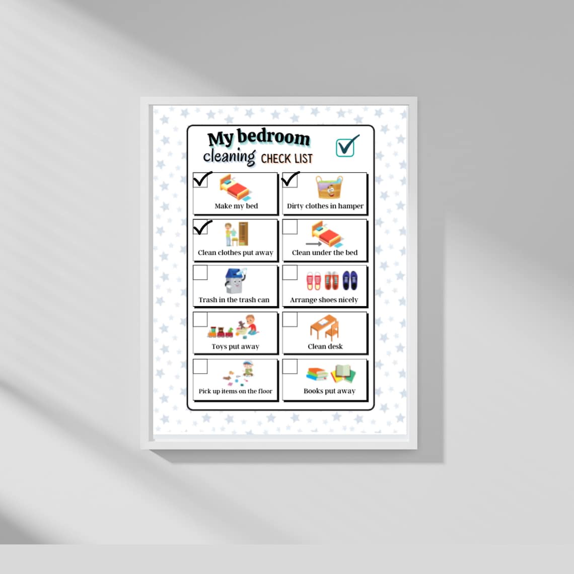 Bedroom Cleaning Checklist for Kids, Kids Clean Room Checklist - Etsy