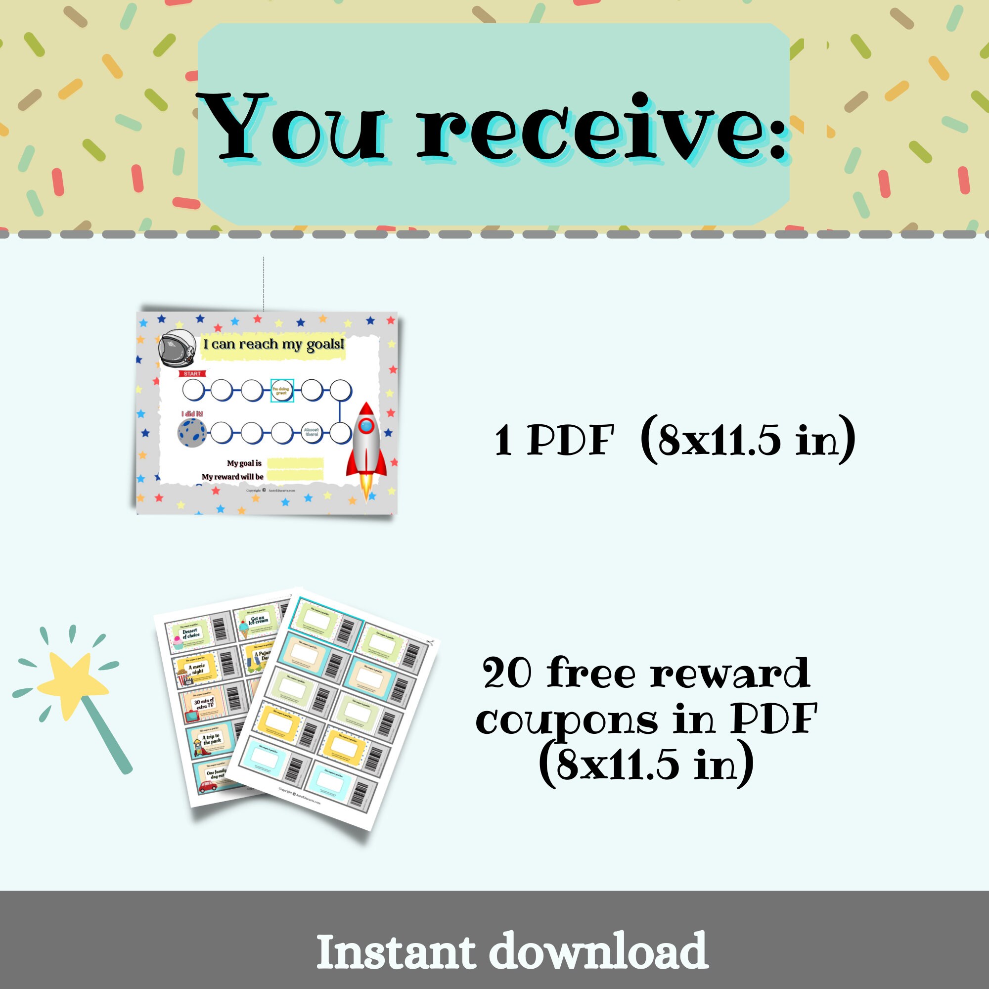 Space Goal Chart, Kids Printable Rewards Chart, Astronaut Chore Tracker ...