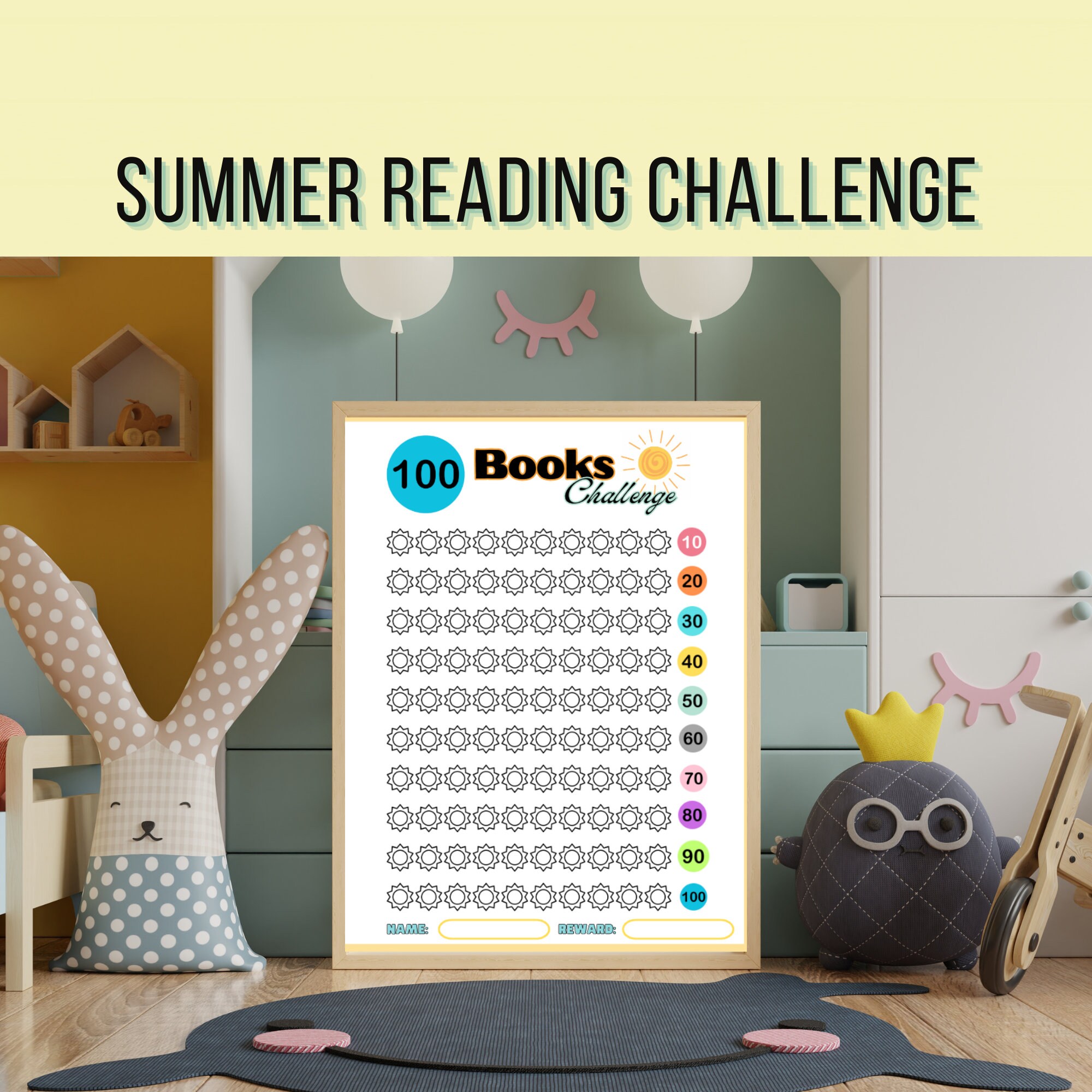 Summer Reading Log, Printable Book Tracker for Kids, Reading Challenge ...