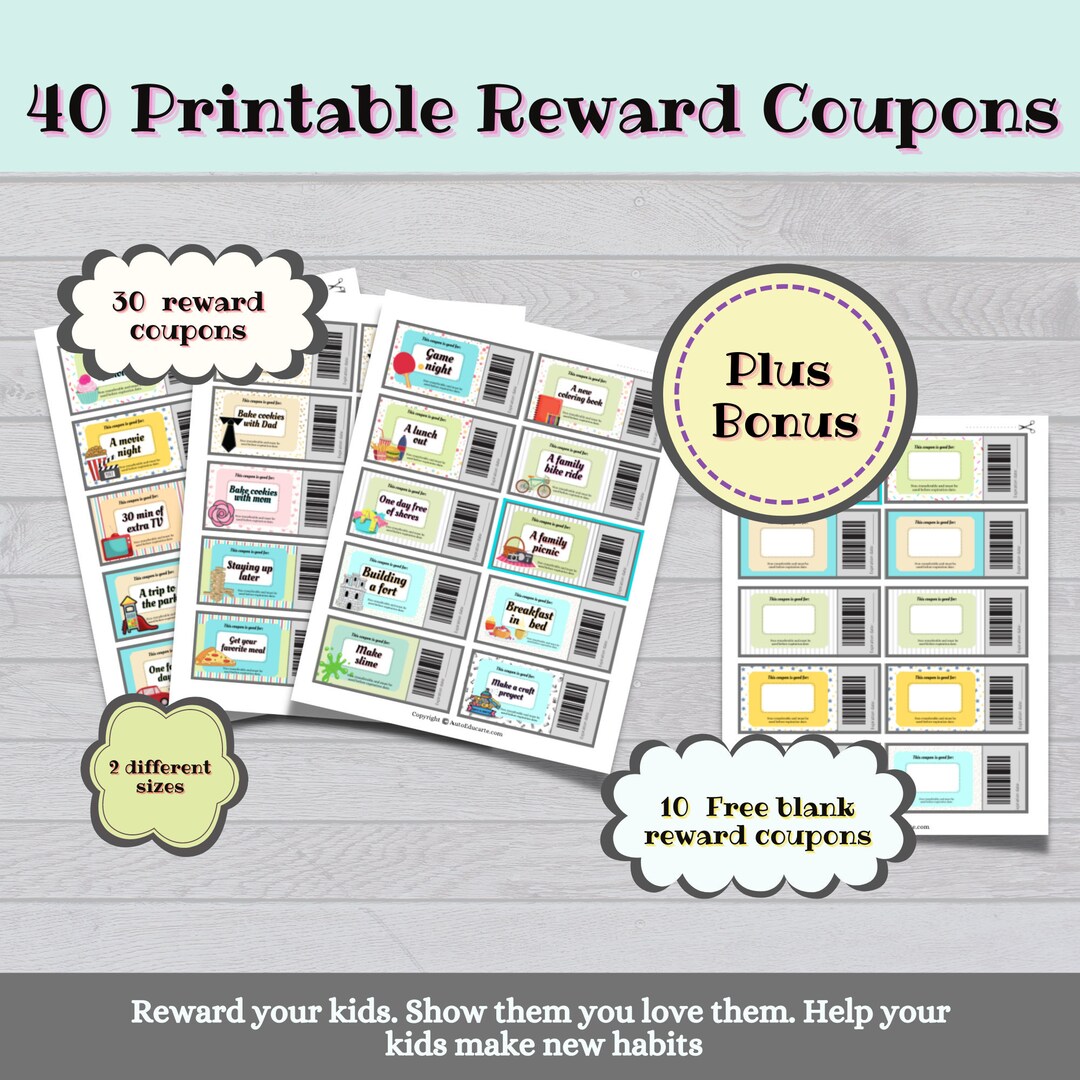 Kids Reward Coupons | Printable Love Coupons | Coupons for Kids ...