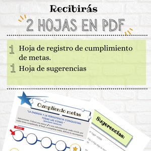 Spanish Goal Chart, Kids Printable Rewards Chart, Setting Goals ...