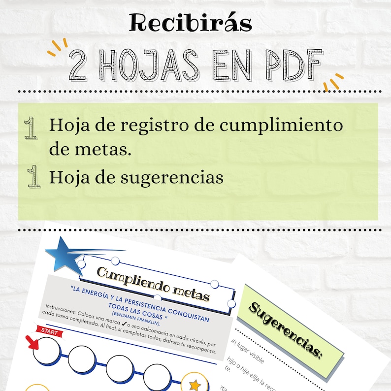 Spanish Goal Chart, Kids Printable Rewards Chart, Setting Goals ...