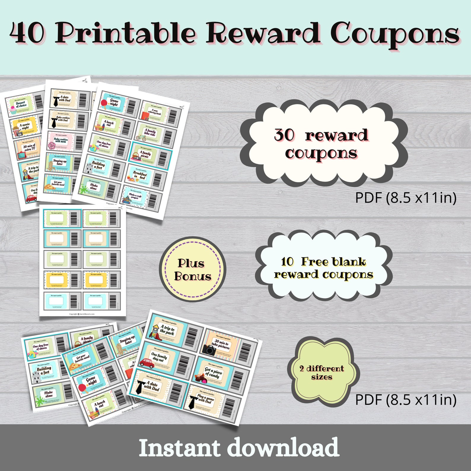 Kids Reward Coupons | Printable Love Coupons | Coupons for Kids ...