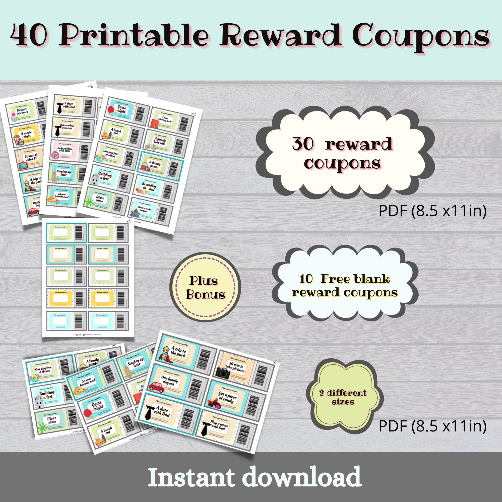 Kids Reward Coupons | Printable Love Coupons | Coupons for Kids ...