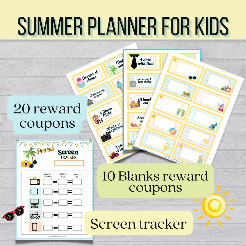 Printable Summer Activity Planner | Summer Calendar | Summer Activities ...