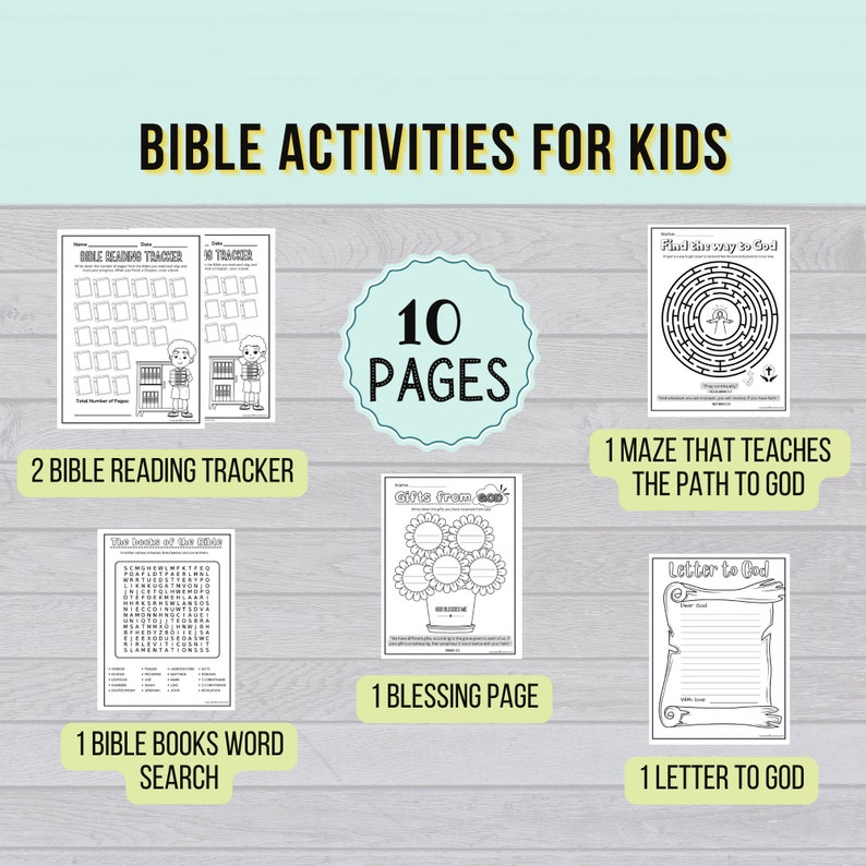 Bible Printables Activities for Kids, Fun Sunday School Activities for ...
