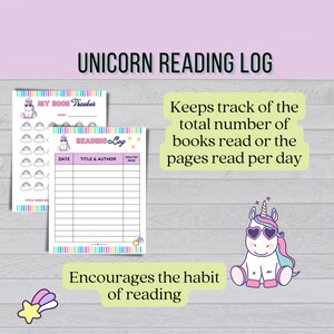 Unicorn Reading Log, Kids Reading Log, Summer Reading Tracker, Book ...