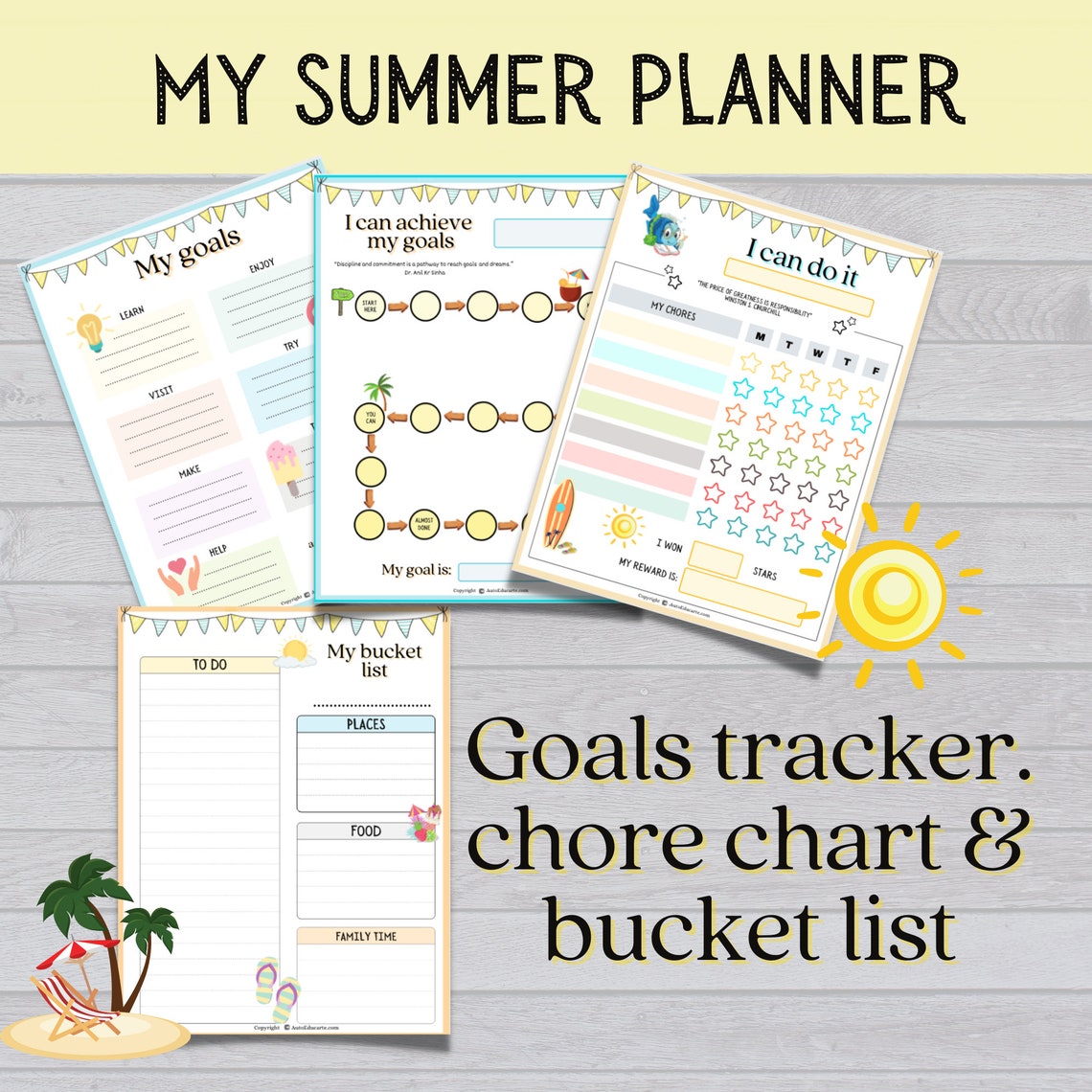 Printable Summer Activity Planner Summer Calendar Summer | Etsy