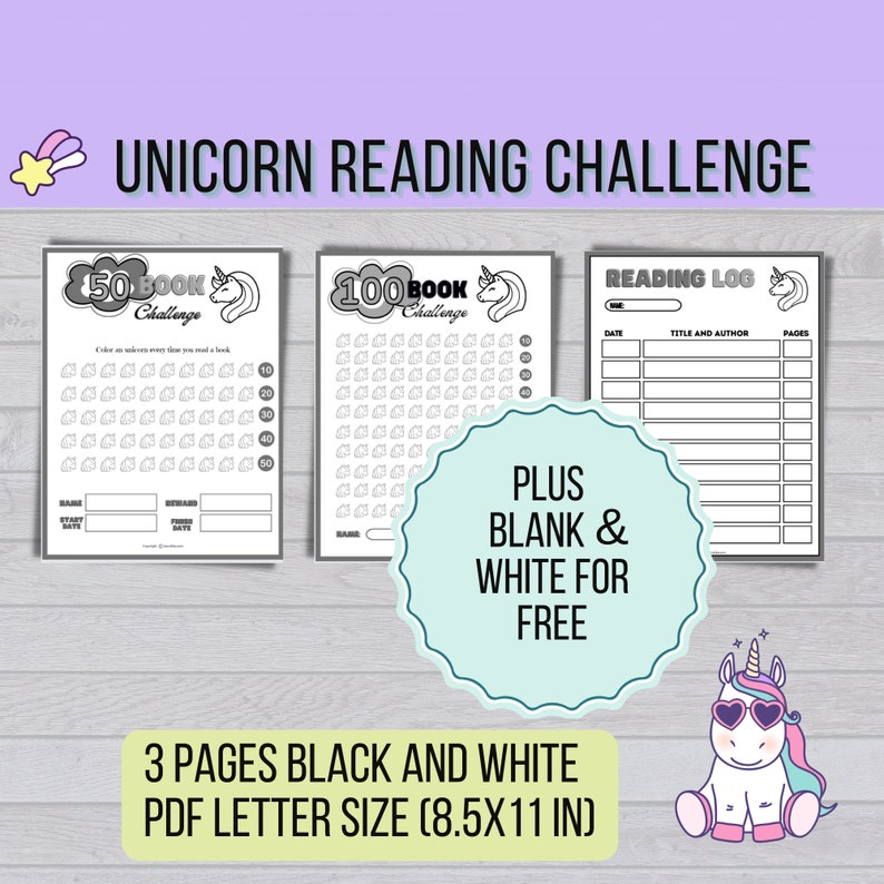 Unicorn Reading Log, Kids Reading Log, Summer Reading Tracker, Book ...