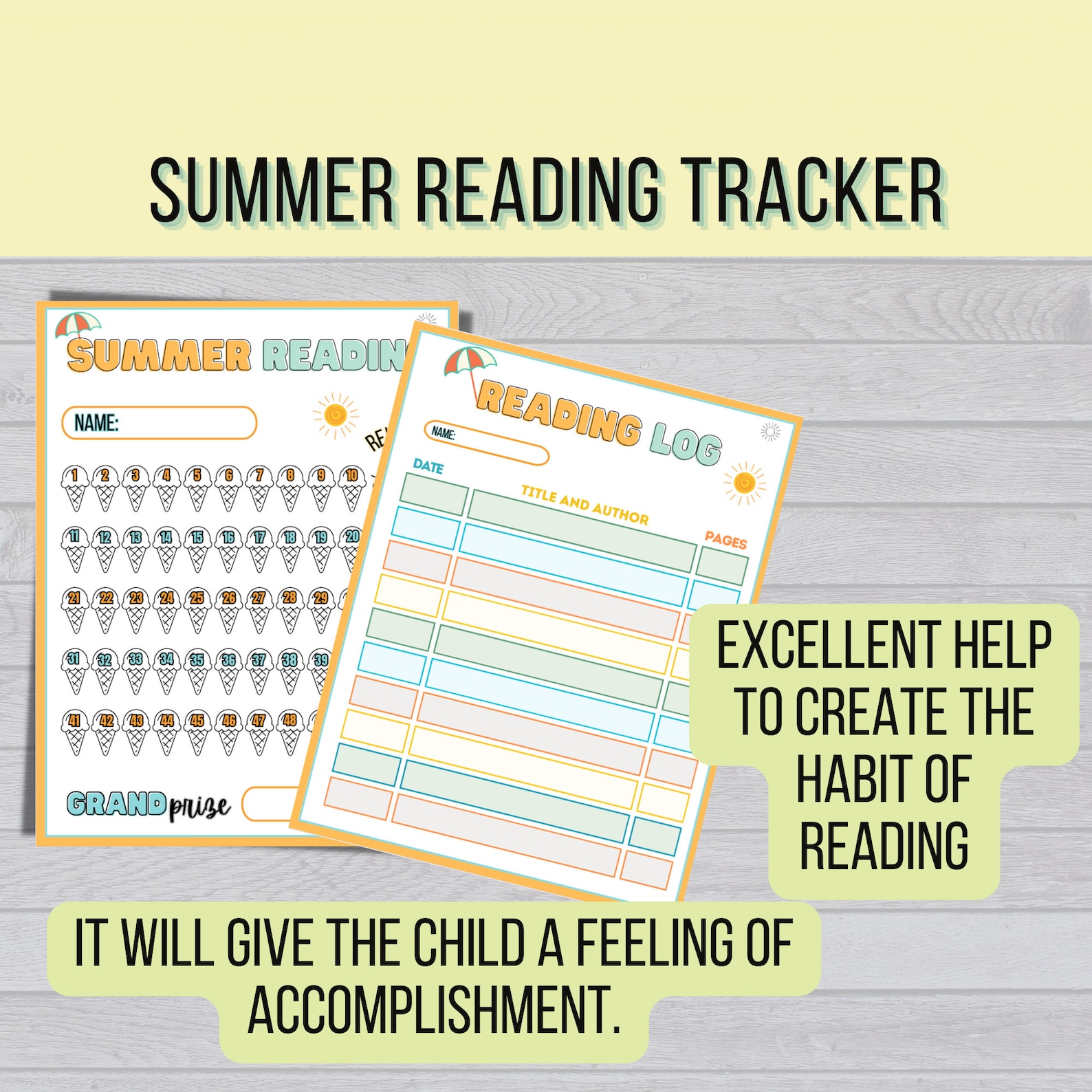 Summer Reading Log | Kids Reading Log | Summer Reading Tracker ...
