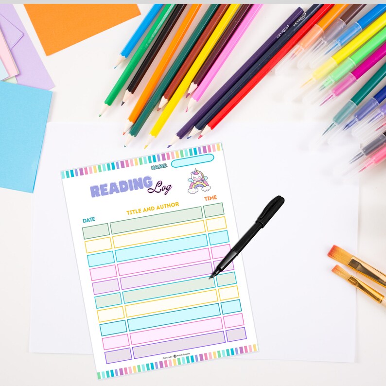 Unicorn Reading Log, Kids Reading Log, Summer Reading Tracker, Book ...