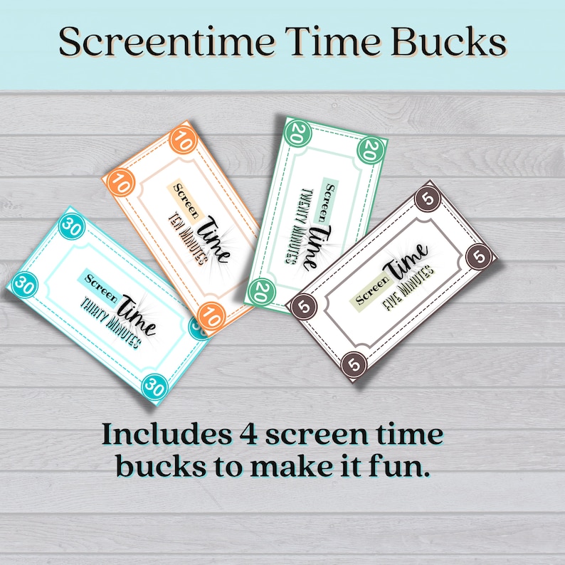 Screentime Rules Printable for Kids, Screentime Reward Chart ...