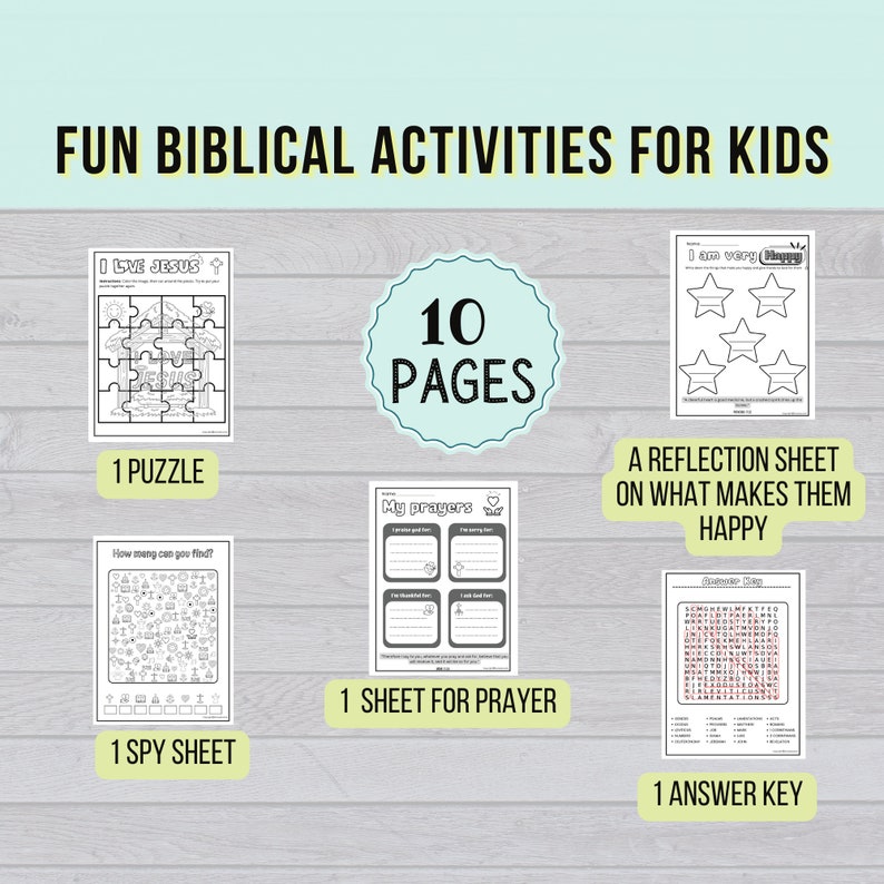 Bible Printables Activities for Kids Fun Sunday School - Etsy