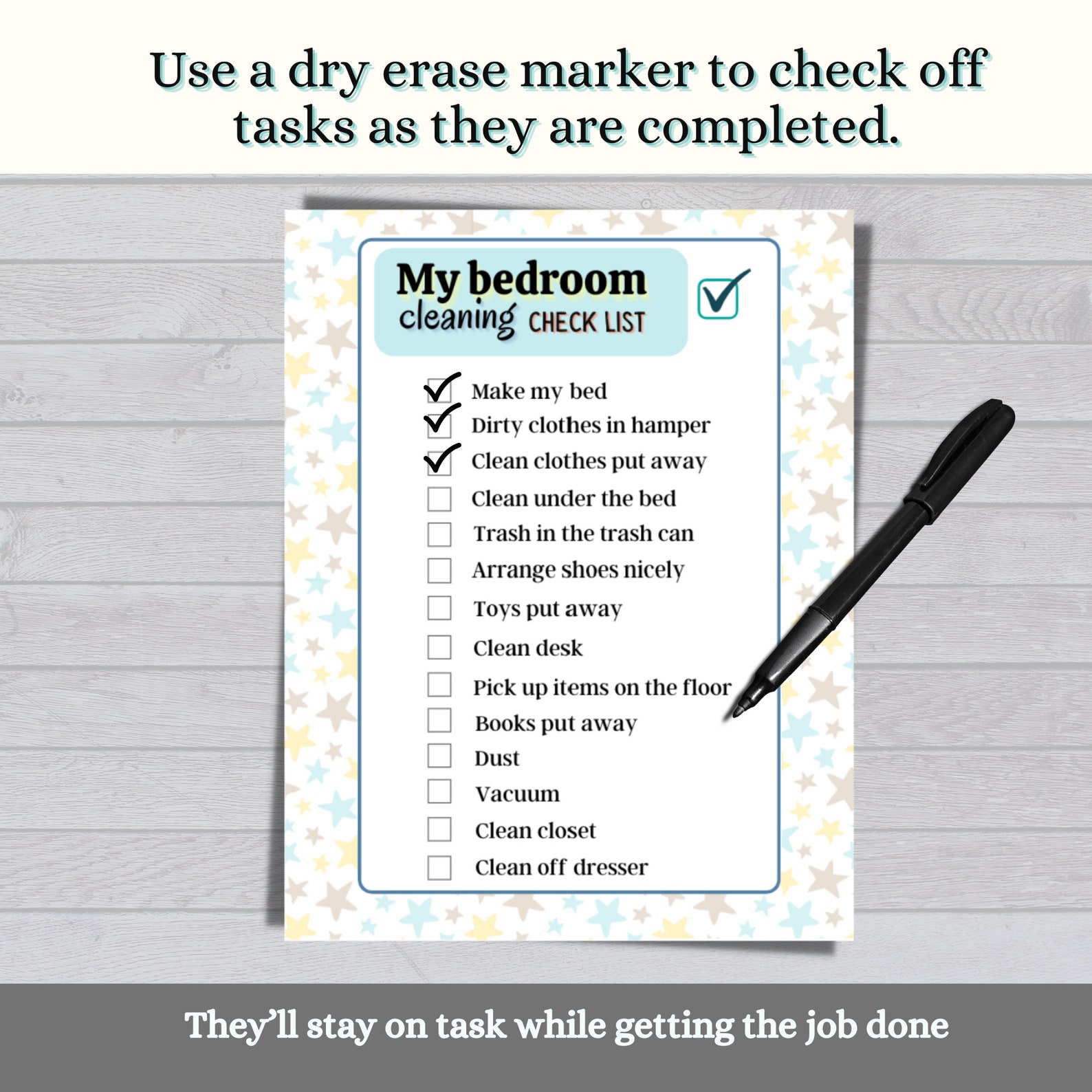 Kids Clean Room Checklist | Bedroom Cleaning Checklist for Big Kids - Etsy