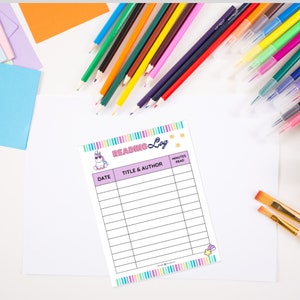 Unicorn Reading Log, Kids Reading Log, Summer Reading Tracker, Book ...
