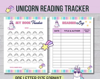 Unicorn Reading Log, Kids Reading Log, Summer Reading Tracker, Book ...