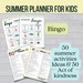 Printable Summer Activity Planner | Summer Calendar | Summer Activities ...