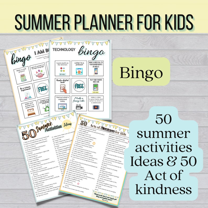 Printable Summer Activity Planner | Summer Calendar | Summer Activities ...