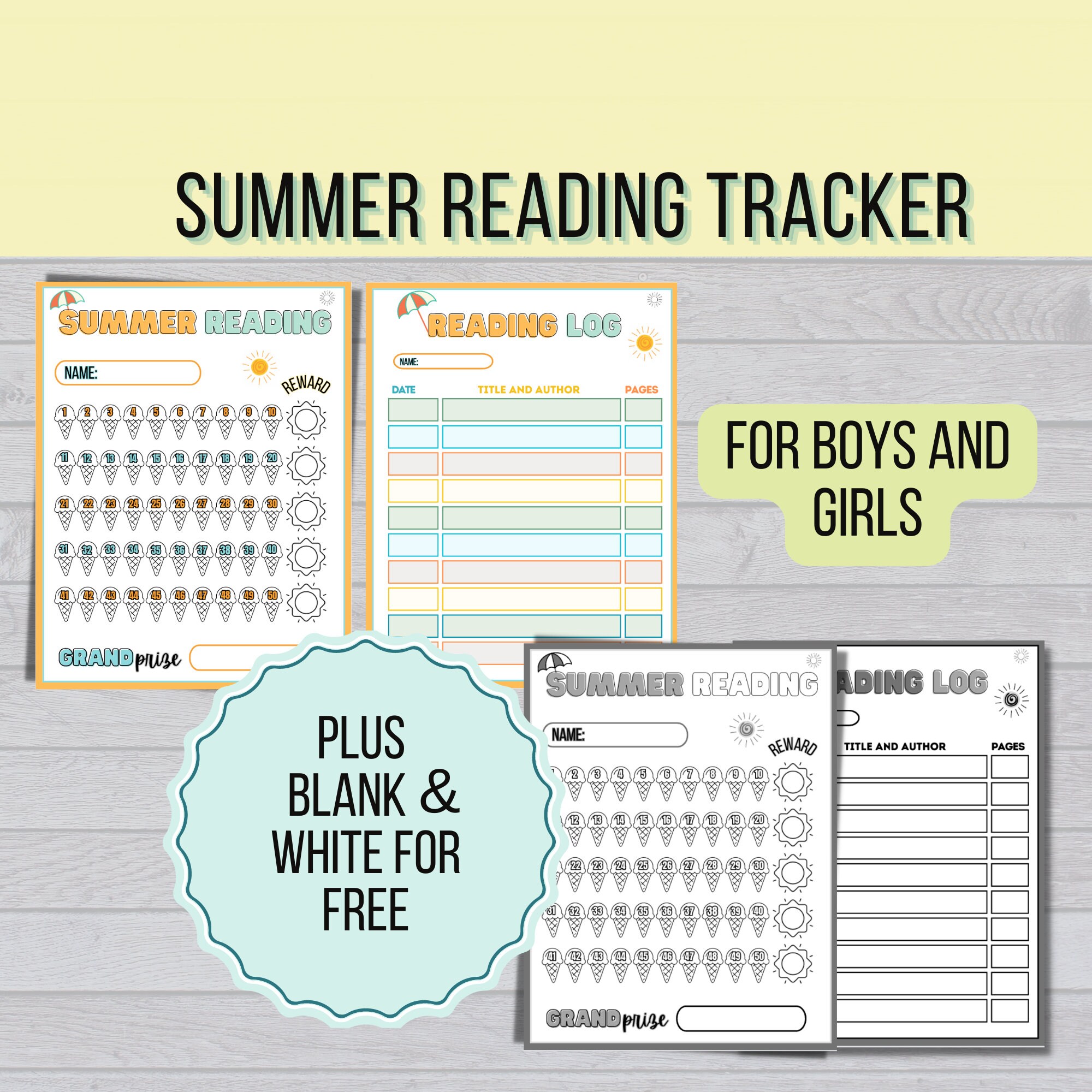 Summer Reading Log | Kids Reading Log | Summer Reading Tracker ...
