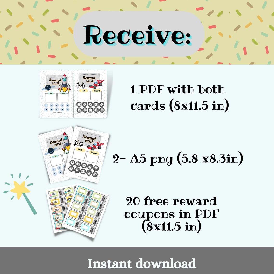 Kids Reward Card Reward Chart for Kids Responsibility Chart - Etsy Canada