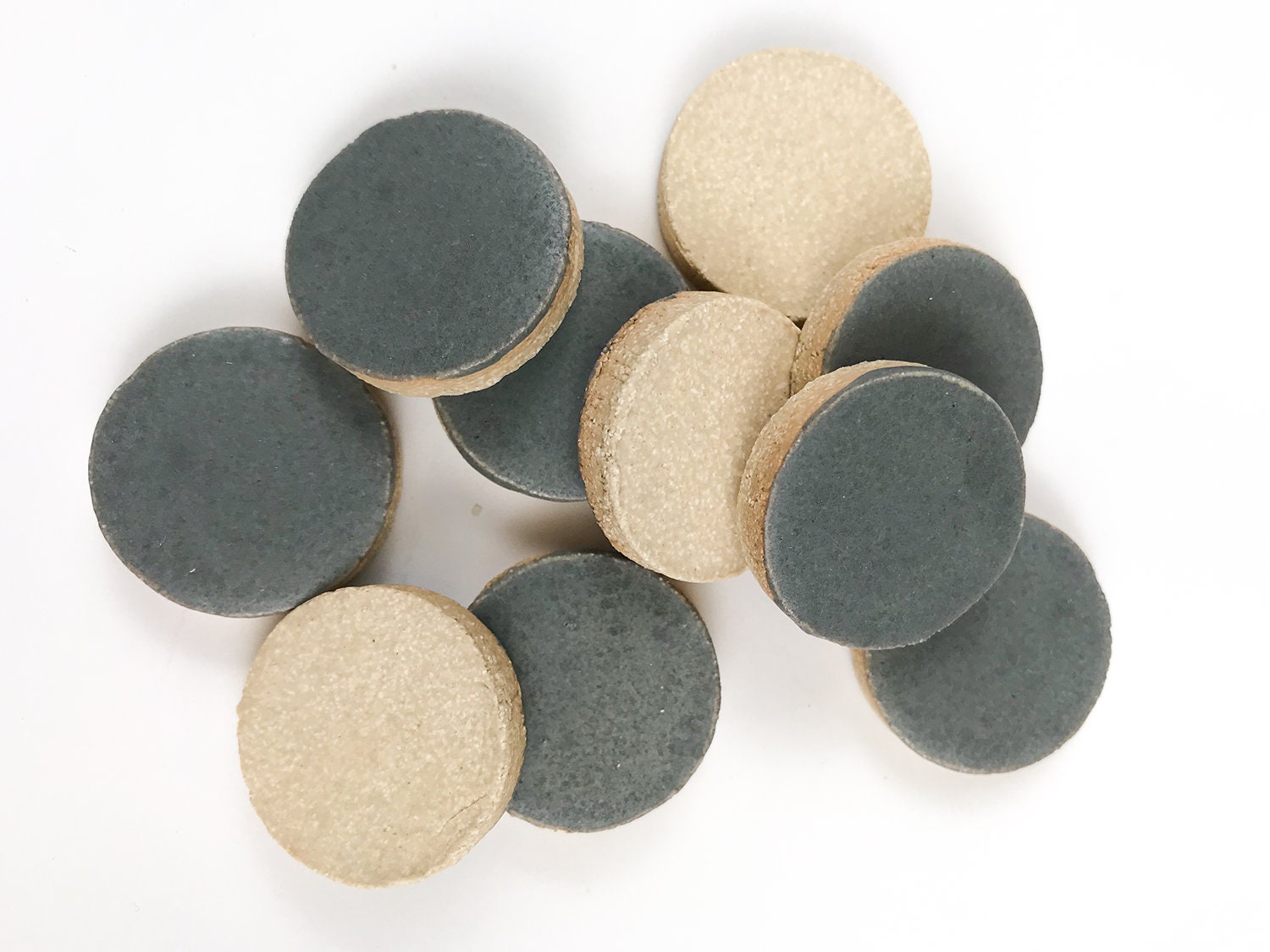 Manta Ray Grey Circles Handmade Ceramic Tiles for Mosaic Design. - Etsy