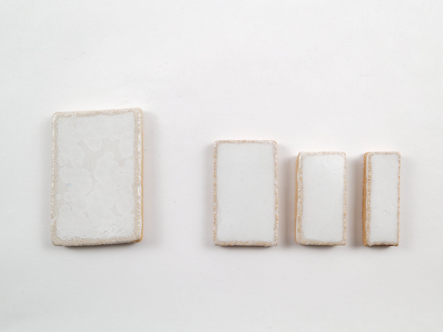 Snow White Rectangles Handmade Ceramic Tiles for Mosaic Design. - Etsy