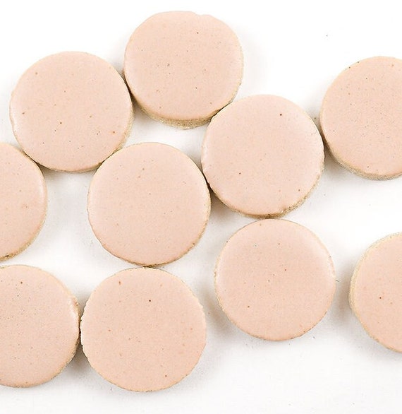 Peach Circles Handmade Ceramic Tiles for Mosaic Design. | Etsy