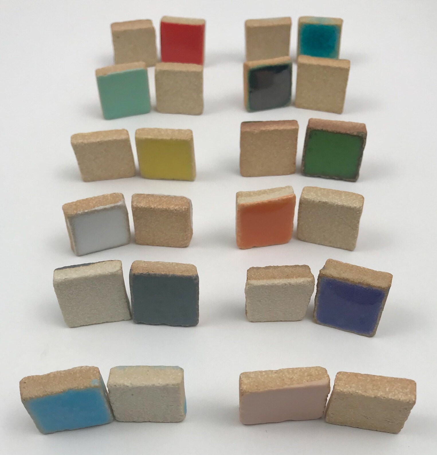 12 Assorted Handmade Ceramic Tiles for Mosaic Design - Etsy