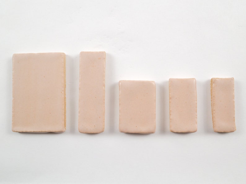 Peach Rectangles Handmade Ceramic Tiles for Mosaic Design. - Etsy