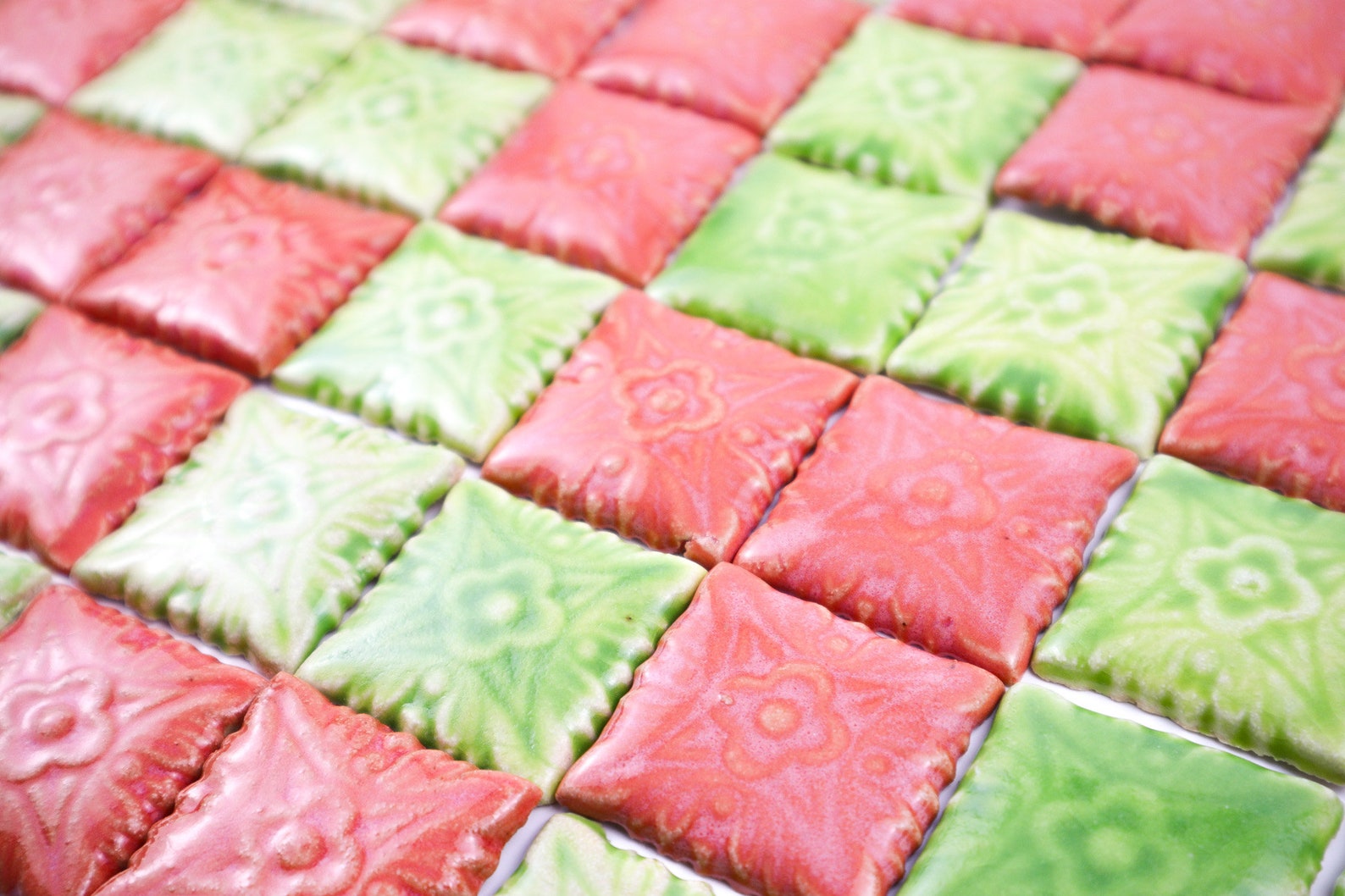 Relief Cookie Tiles Handmade Ceramic Tiles for Mosaic Design. - Etsy
