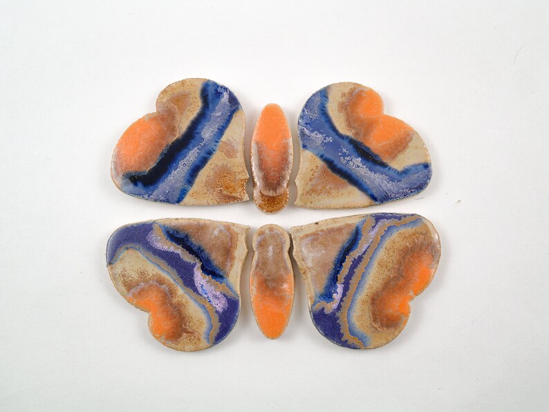 Mindy's Cresent Butterfly Handmade Ceramic Tiles for Mosaic Design. - Etsy