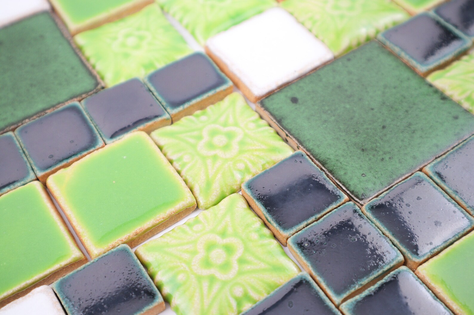 Relief Cookie Tiles Handmade Ceramic Tiles for Mosaic Design. - Etsy