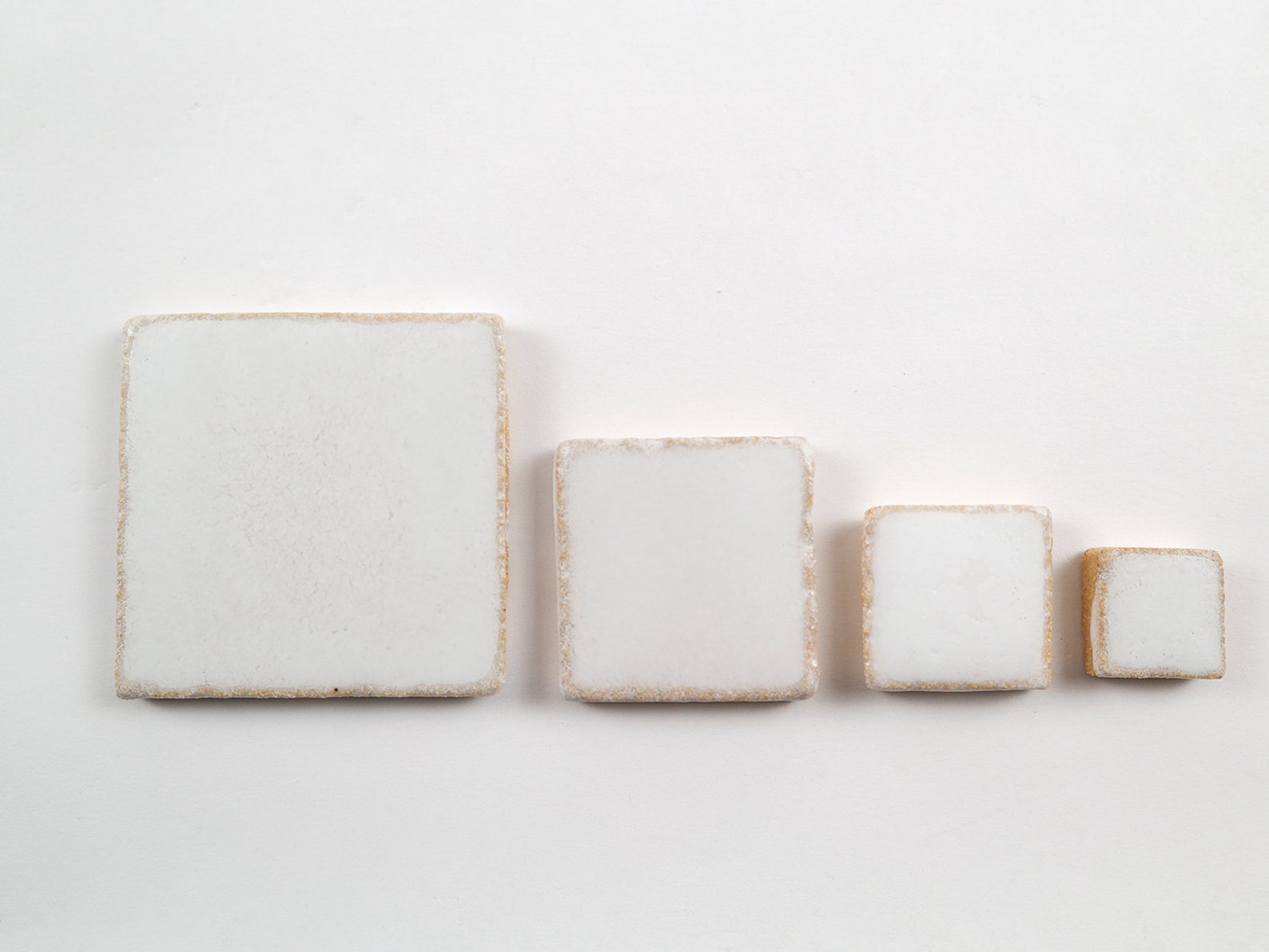 Snow White Rectangles Handmade Ceramic Tiles for Mosaic Design. - Etsy