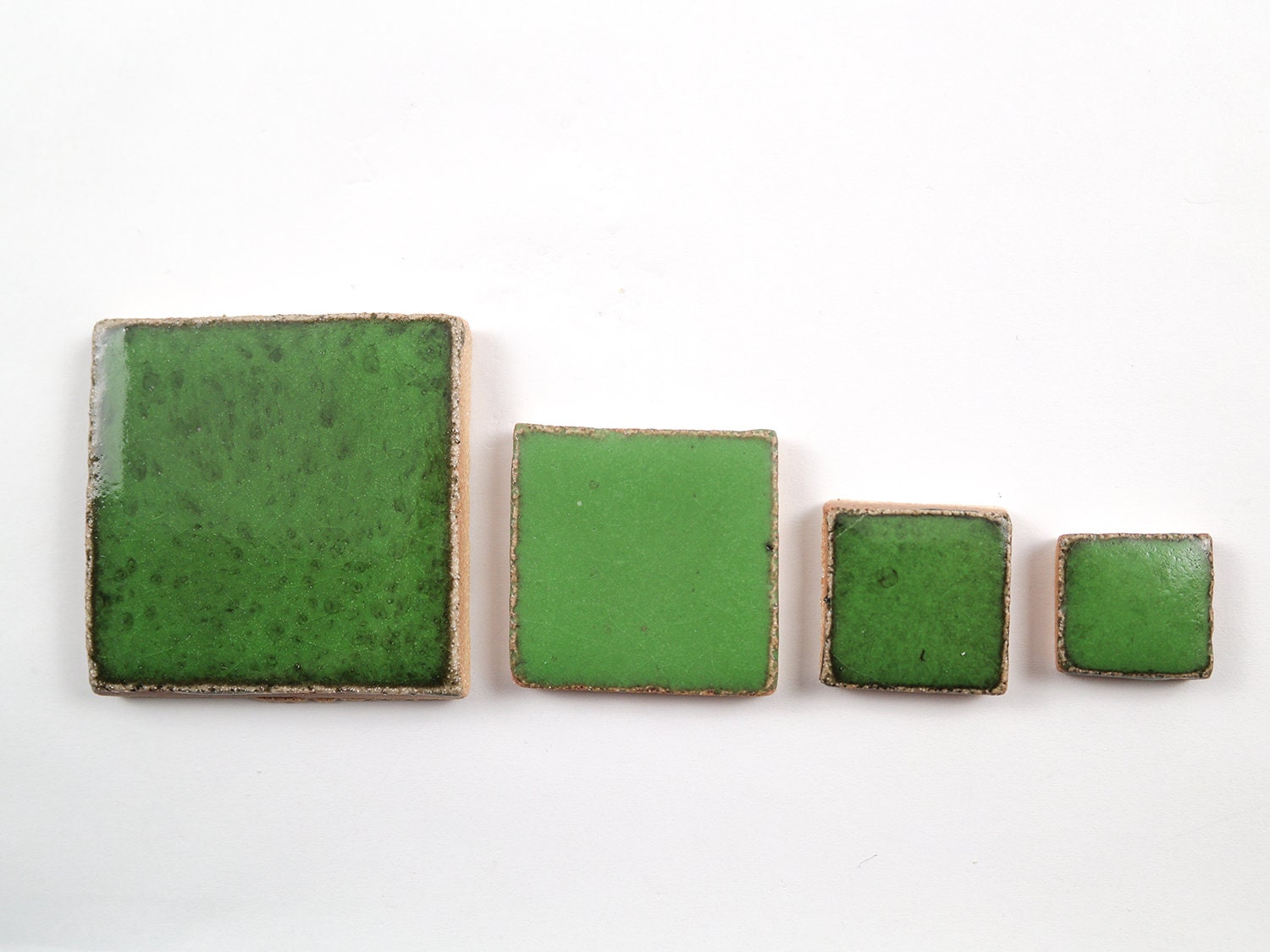 Victoria Green Rectangles Handmade Ceramic Tiles for Mosaic Design. - Etsy