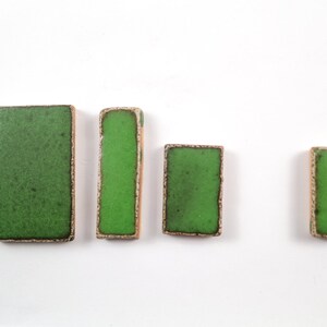 Victoria Green Rectangles Handmade Ceramic Tiles for Mosaic Design. - Etsy